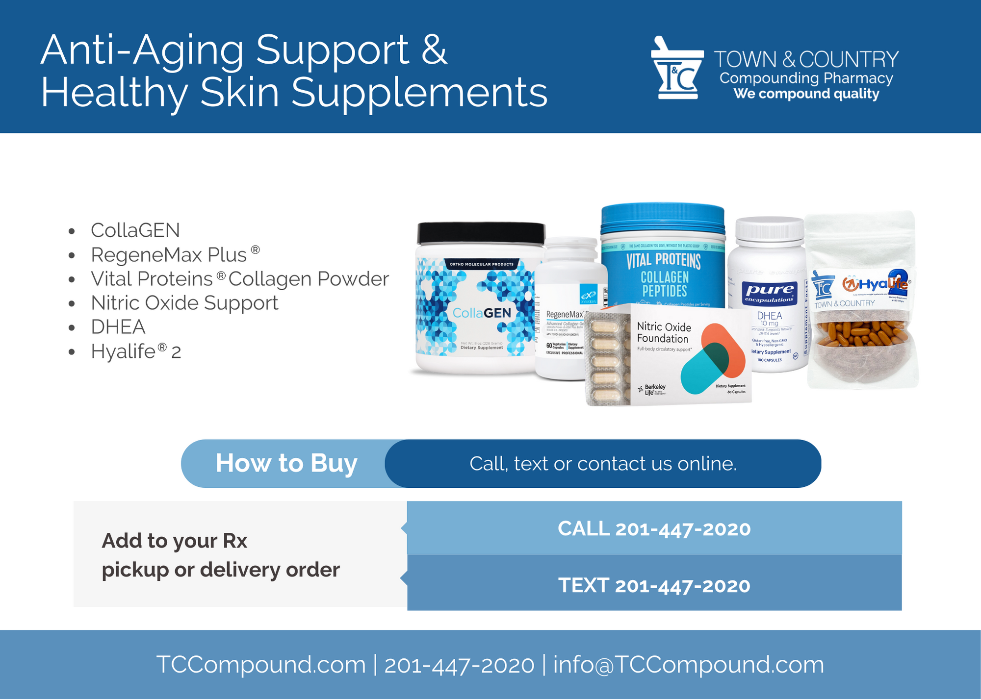 Anti-Aging Support & Healthy Skin Supplements - Town & Country Compounding